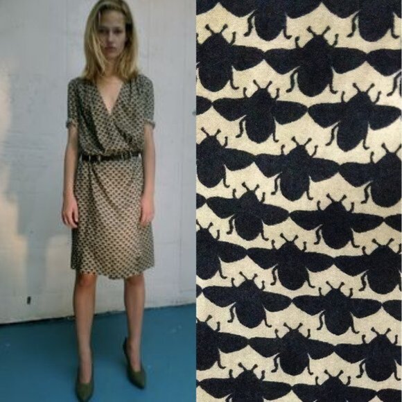 Rodebjer | Dresses | Rodebjer Bee Fly Print Wrap Dress | Poshmark